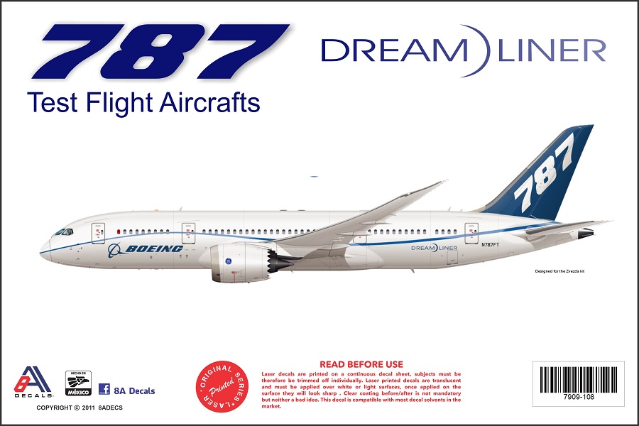 8aDecs.::.Decals Catalogue Boeing 787 Testbed 2 DECALSET