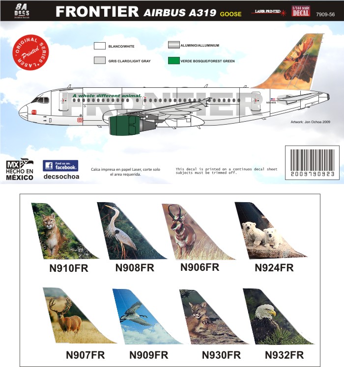 8aDecs.::.Decals Catalogue Frontier Airbus A319