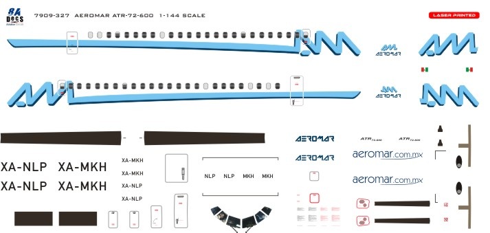 8aDecs.::.Decals Catalogue Aeromar ATR-72-600 DECALSET