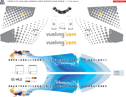 8aDecs.::.Decals Catalogue Vueling Airbus A320 Disneyland Paris Decalset