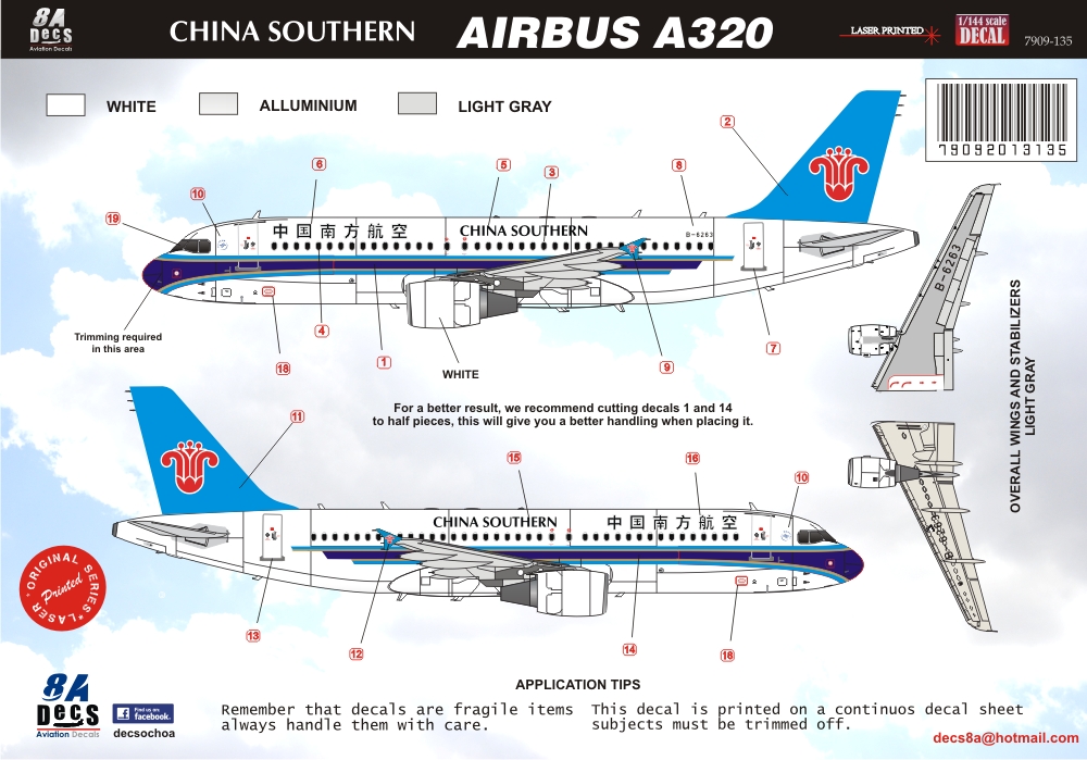 8aDecs.::.Decals Catalogue CHINA SOUTHERN AIRBUS A320