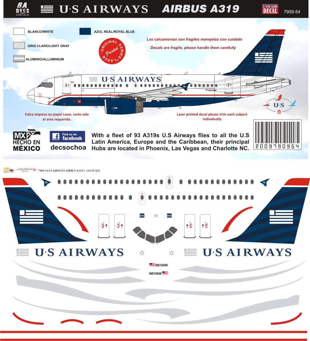 8aDecs.::.Decals Catalogue US AIRWAYS A319