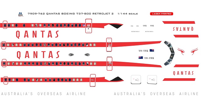 8aDecs.::.Decals Catalogue QANTAS BOEING 737-800 RED ROO DECALSET