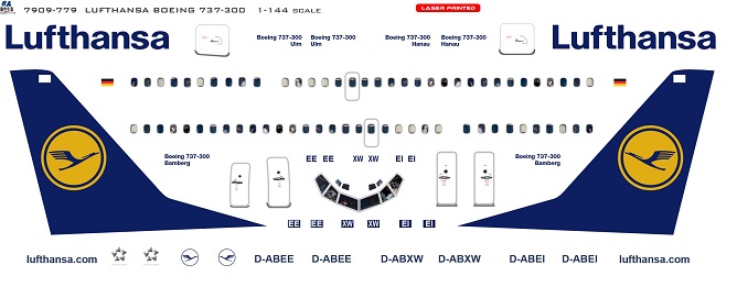8aDecs.::.Decals Catalogue LUFTHANSA BOEING 737-300 DECALSET