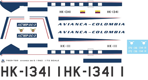 8aDecs.::.Decals Catalogue AVIANCA DC-3 DECALSET